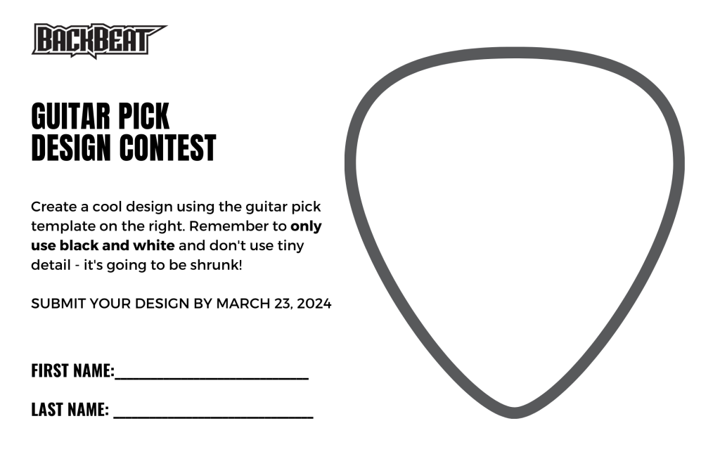 2024 Guitar Pick Design Template – Backbeat