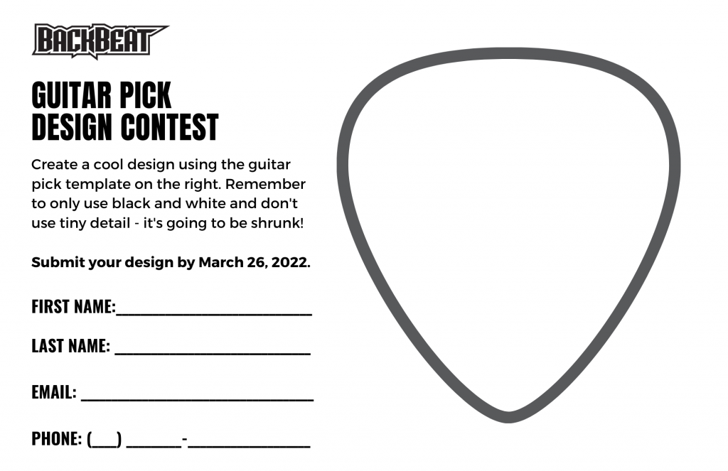 Guitar Pick Design Contest | Backbeat
